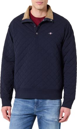 GANT Herren Quilted Sweat Cord Collar Sweatshirt, Evening Blue, XXL