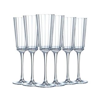 Cristal d'Arques Paris - Collection Macassar - 6 Fl&ucirc;tes 17 cl - Brillance, Transparence et Haute R&eacute;sistance - Fabriqu&eacute;s en France - Emballage renforc&eacute;, adapt&eacute; &agrave; la ven