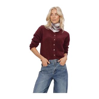 Object Objagate L/S Re Knit Cardigan Noos - - Knitwear - Damen - Rot - XL