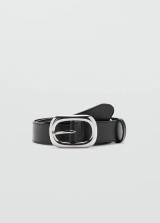 Mango Ceinture boucle ovale noir - Femme - XL - MANGO