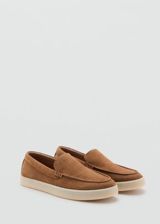 Mango Chaussures cuir su&egrave;de cognac - Homme - 39 - MANGO MAN