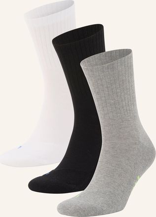 Falke 3er-Pack Laufsocken Run Rib Crew grau