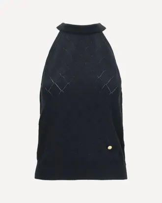Balmain Sleeveless wool crewneck Top Female 38