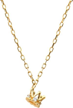 Edenly Collier Couronne éclat - 9-karätiges Gelbgold und synthetische Diamanten