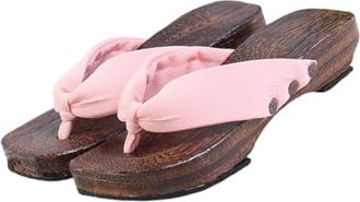 Supvox Sabots Cr&eacute;atifs pour Femme en Bois de Paulownia Sabots d&Eacute;t&eacute; &agrave; Semelle Plate Antid&eacute;rapante Sandales L&eacute;g&egrave;res et Respirantes Couleur Rose Pur Taille 37 p