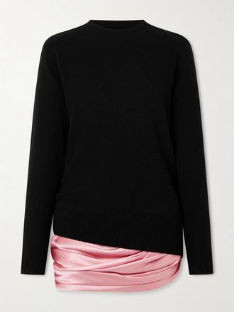 CHRISTOPHER ESBER Monument Minikleid Aus Kaschmir Und Geraffter Seide - Schwarz