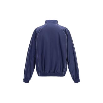 Balenciaga Mens Blue Cotton Shell Jacket Clothing