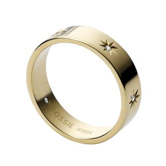 Fossil Ring F&uuml;r Frauen Sutton, Breite: 3,6mm Gold-Edelstahl-Ring, JF03874710