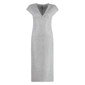 St. John Lurex Knit Dress - - Dresses - Damen - Grau - XS