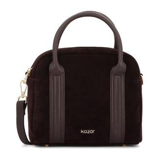 Kazar Femme, Sacs, Brun, Taille: ONE Size Sac &agrave; main en daim avec poign&eacute;es en cuir