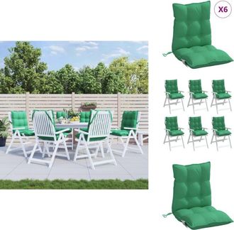 vidaXL Niedriglehner-Auflagen 6 Stk. Gr&uuml;n Oxford-Gewebe - Niedriglehner Auflagen - Gartenstuhlkissen - Oxford-Gewebe - Wasserabweisend - Gartenm&ouml;bel Zubeh&ouml;r