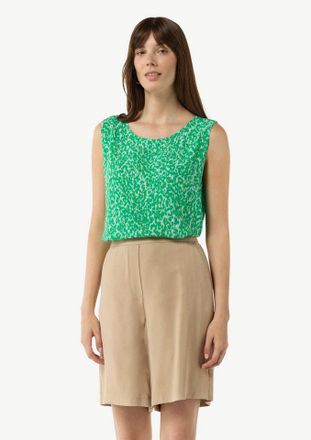 Comma Blusentop Bluse &Auml;rmellose Bluse mit All-over-Print