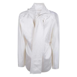 Toteme Femme, Blouses et Chemises, Blanc, Taille: 42 FR Blouse &agrave; col b&eacute;nitier