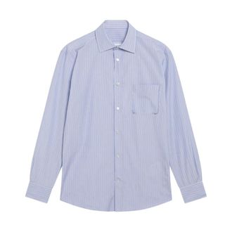 Maison Margiela Homme, Chemises, Bleu, Taille: 2XL Chemise Popeline Ray&eacute;e
