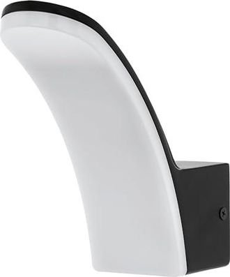 Eglo LED Wandleuchte au&szlig;en Laconella-E, Au&szlig;enlampe Hauswand, gebogene Au&szlig;enleuchte aus Kunststoff in Schwarz und Wei&szlig;, warmwei&szlig;, IP44