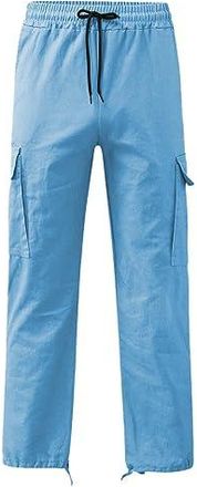 Generic High Street Pantalon ample en popeline pour homme Automne Hiver Pantalon pour loisirs et sport Couleur unie, bleu, 5XL