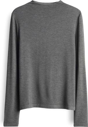 someday Damen Langarmshirt | KARINN Soft Slim Longsleeve aus nachhaltigem Viskose Mix ashy Grey Melange, 36