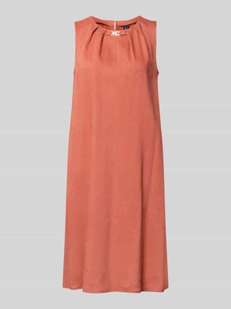 Marc Cain Knielanges Businesskleid aus Leinen-Mix mit Label-Detail