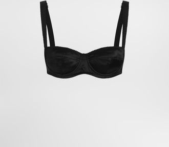 Dolce & Gabbana Balconette-bh Aus Satin - Frau Unterw&auml;sche Schwarz Seide 2b