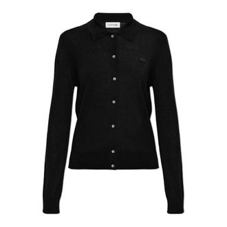 Lacoste Cardigan mit Logo-Patch - - Knitwear - Damen - Schwarzk - M