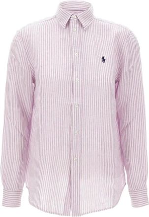 Polo Ralph Lauren Femme, Blouses et Chemises, Violet, Taille: 38 FR Chemise en lin