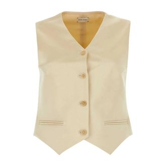 Magda Butrym Cremefarbene Weste aus Baumwollmischung - - Jackets - Damen - Gelb - S