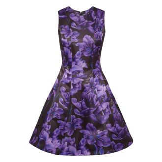 Philipp Plein Femme, Robes, Violet, Taille: 38 FR Duchesse Midi Dress Flowers