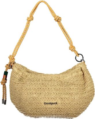 Desigual Femme, Sacs, Beige, Taille: ONE Size Half Logo Raffia Waverly Bag
