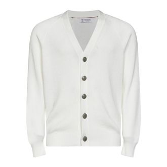 Brunello Cucinelli Herren, Strickwaren, Wei&szlig;, 2XLGr&ouml;&szlig;e