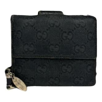 Gucci Portefeuille en cuir Pre-owned - Femme - Pre-owned - Noir - Taille: ONE Size