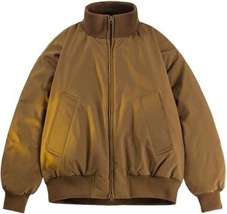 Generic Blouson bomber rembourr&eacute; pour homme style temps froid automne hiver chaud coupe-vent fermeture &eacute;clair int&eacute;grale manteaux bomber d&eacute;contract&eacute;s, marron, 