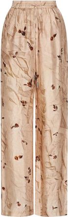 Silvian Heach Femme, Pantalons, Multicolore, Taille: 38 FR Pantalon Large &agrave; Imprim&eacute; Botanique