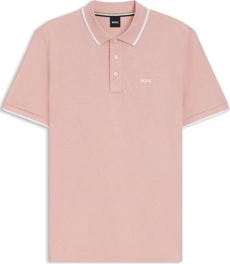 HUGO BOSS Piqu&eacute;-Poloshirt mit Kontraststreifen am Kragen in