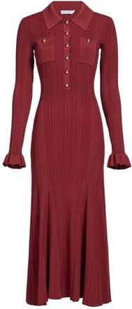 Self Portrait Self -Porträt - Midi -Kleid in Mesh - Rot