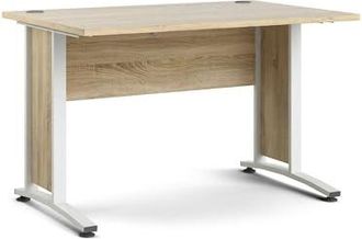 Dmora Schreibtisch Albertine, Mehrzweckschreibtisch, B&uuml;rotisch f&uuml;r PC, Eckschreibtisch, 120x80 h75 cm, Eiche und Wei&szlig;