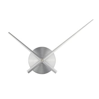 Cabilock Selbstgemacht Wanduhr Metall Mit Langen Zeigern Leise Gro&szlig;e Uhr F&uuml;r Wohnzimmer B&uuml;ro Schlafzimmer Silber