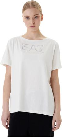 Emporio Armani Emporio Armani Ea7, Femme, Tops, Blanc, Taille: 40 FR T-Shirt manches courtes col large