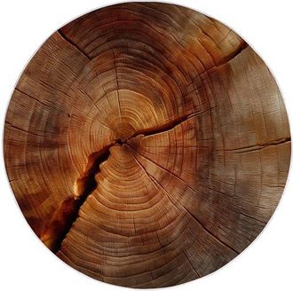 Generic Tapis Rond Rétro pour Chambre à Coucher Salon Salle à Manger Cuisine, 120 cm Tanné Microfibre Douce paillasson Circulaire, Arbre Texture De Cernes Imp