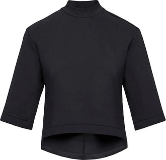 Moncler Femme, Tops, Noir, Taille: 38 FR Haut en N&eacute;opr&egrave;ne Noir avec Patch Logo
