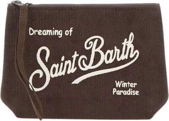 MC2 Saint Barth Pochette Aline en velours c&ocirc;tel&eacute; - unisex - Sacs - Brun - Taille: ONE Size