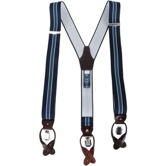 Profuomo Bretelles de Luxe Marine-Bleu Clair