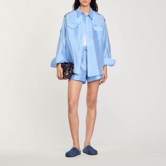 Sandro Weite Hemdbluse aus Satin