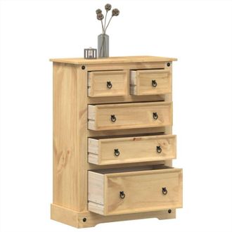 vidaXL Commode Corona 80x43x114 cm bois massif de pin Vidaxl