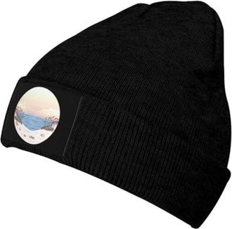 Generic Bonnet Tricoté Oignons De Mer Et Herbe sur La Plage Léger Tricoter Chapeau Anti-Transpiration Beanie Tricoté pour Cyclisme Sports Adultes