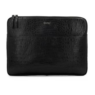 Kazar Femme, Sacs, Noir, Taille: ONE Size Sac pour ordinateur portable en cuir gaufr&eacute;