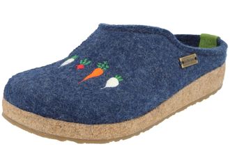 Haflinger Damen Hausschuhe R&uuml;ben Pantoffel Filz Grizzly R&uuml;bli 741042, Gr&ouml;&szlig;e:42 EU, Farbe:Blau