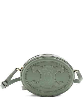 Celine mini sac &agrave; bandouli&egrave;re Triomphe Oval en cuir - Vert