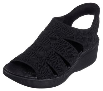 Skechers Damen Pier-lite-Memory Maker Keilsandale, Schwarz, 37 EU