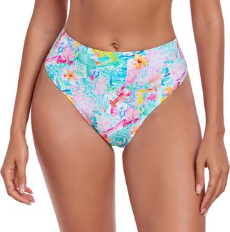 Relleciga Damen Bademode High Waist Bikini-Hose Slip Bottom Retro Laguna M