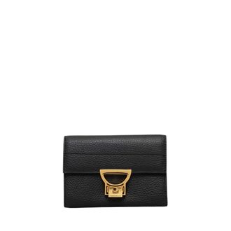 Coccinelle Portefeuille Pliable en Cuir - Femme - Accessoires - Noir - Taille: ONE Size